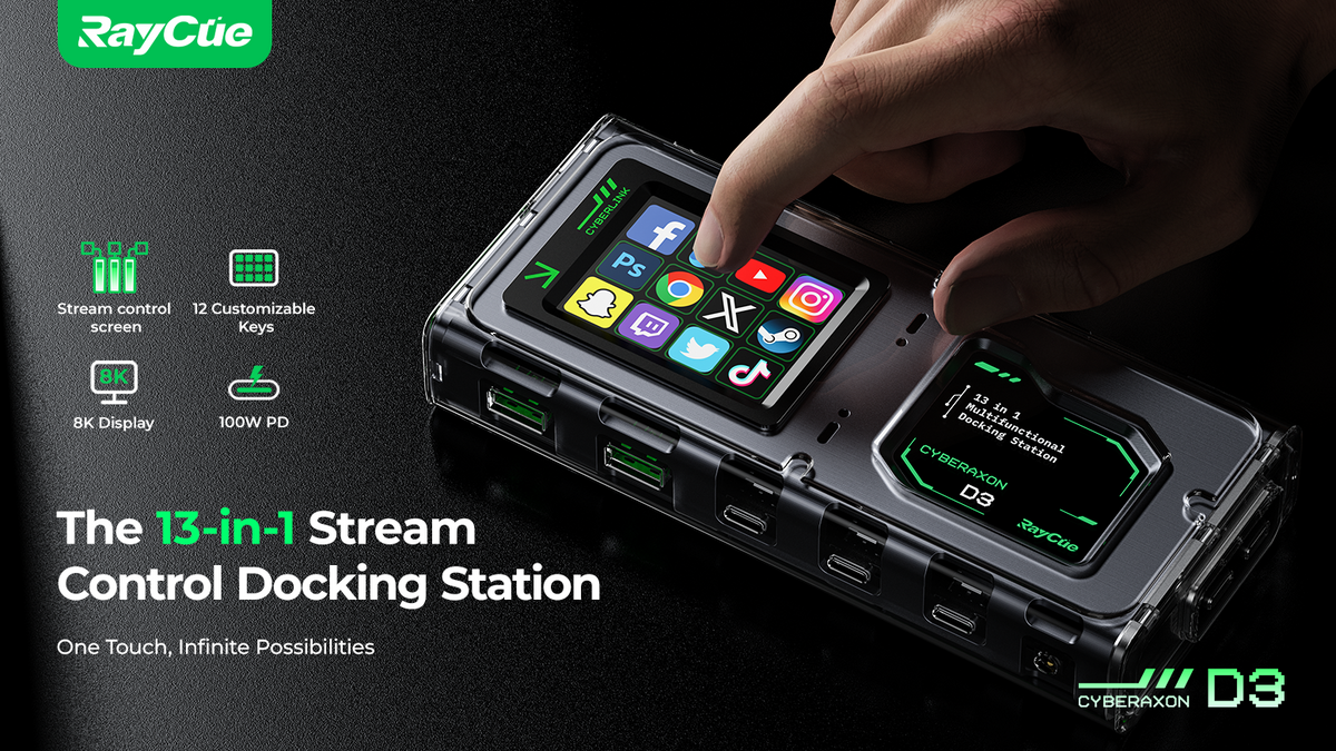 CyberAxon D3: 13-in-1 Multifunctional Stream Control Dock(Pre-sale Shi