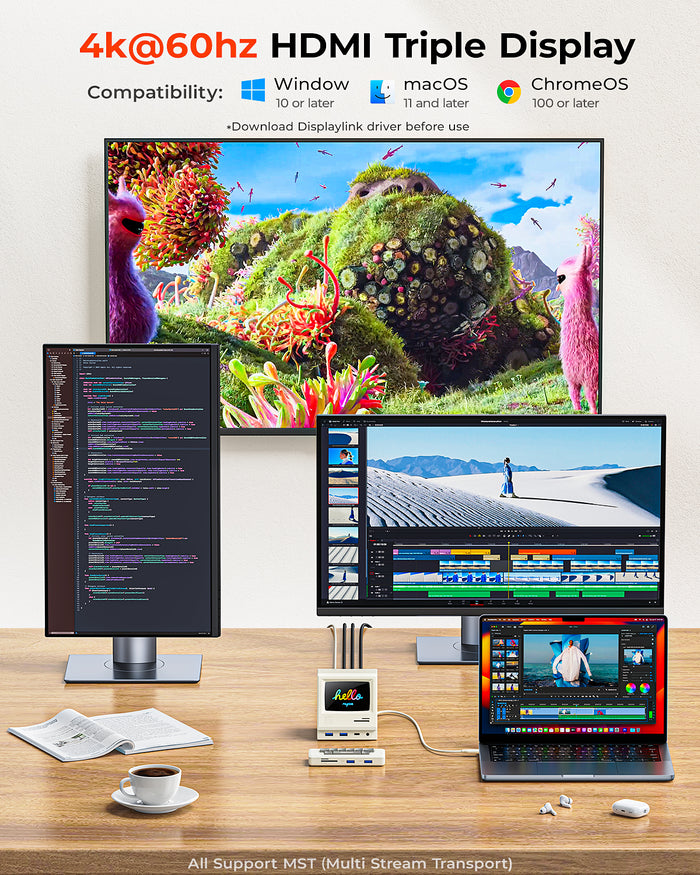 RayCue 128K: Retro Style Multifunctional Dock w/ Display