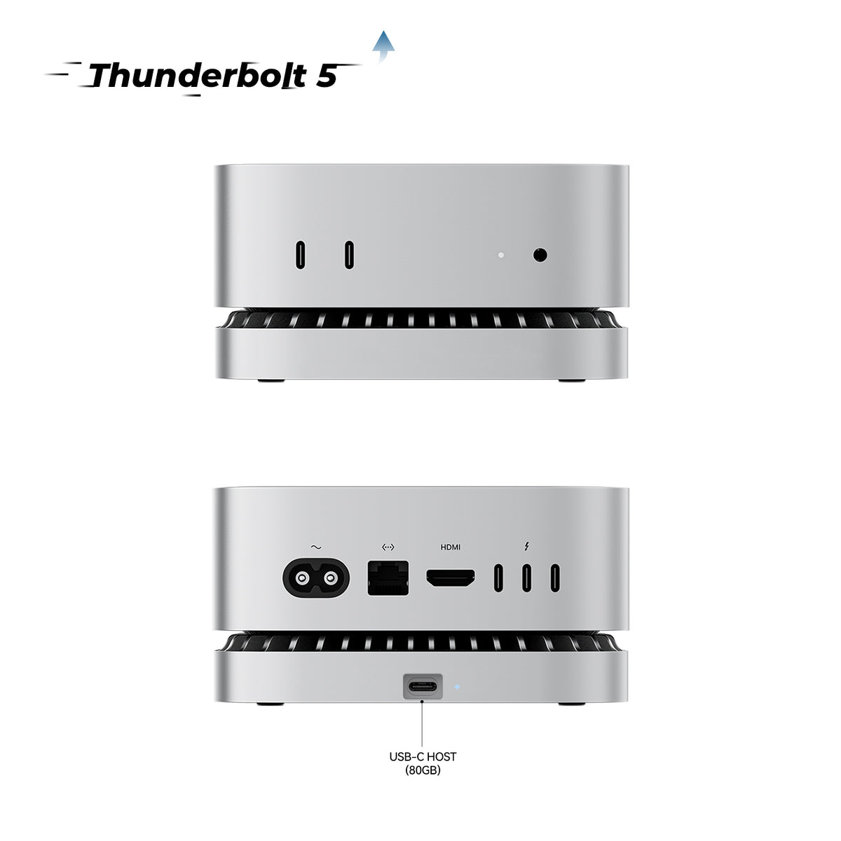 RayCue New M4/2024 Mac Mini Hub & Stand with NVMe/ M.2 SATA SSD Enclos