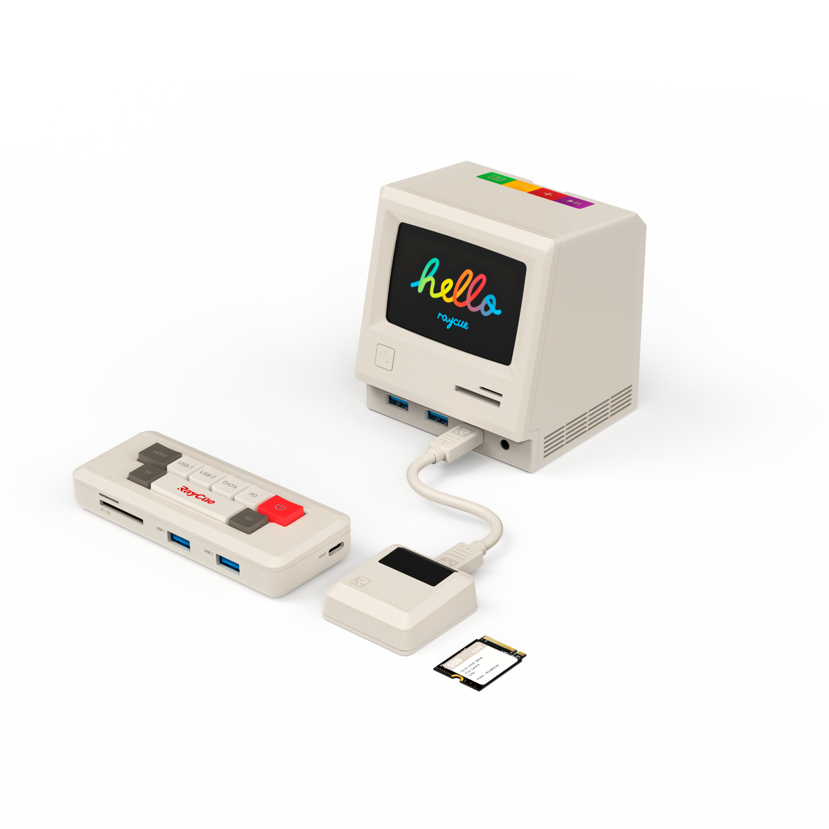 RayCue 128K: Retro Style Multifunctional Dock w/ Display