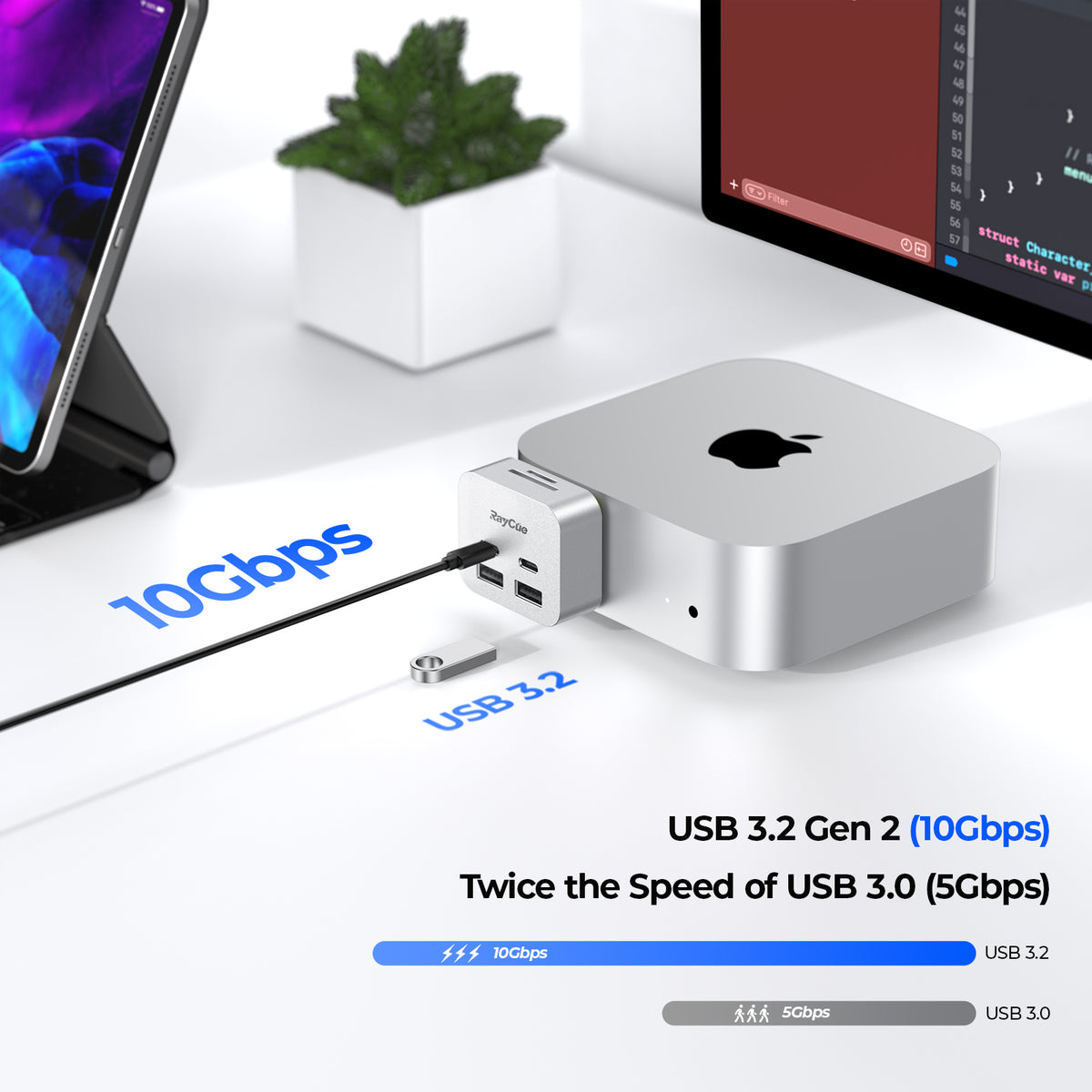 RayCue MiniPack – The Ultimate Expansion Dock for Mac Mini M4/Mac Stud