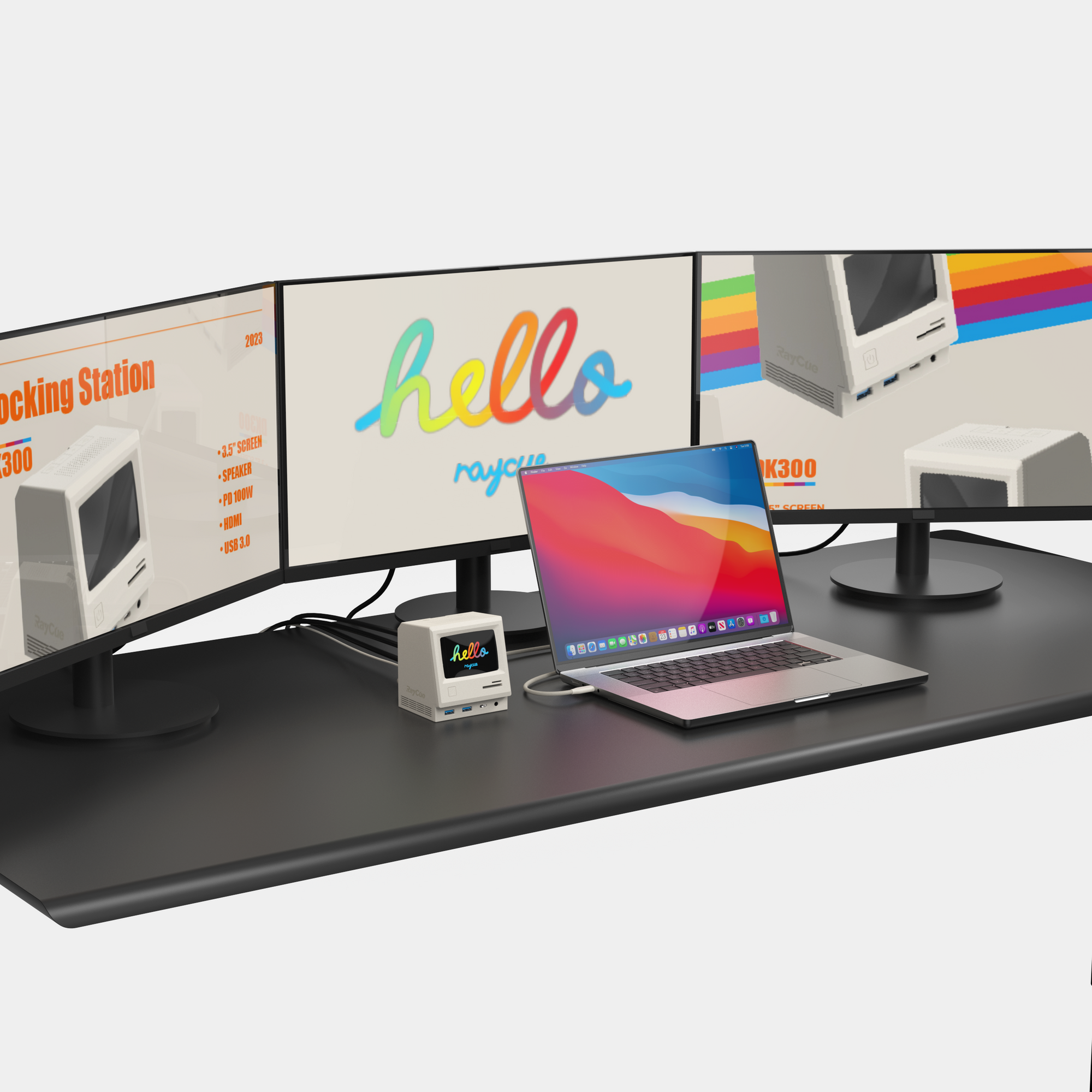 RayCue 128K: Retro Style Multifunctional Dock w/ Display