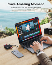 RayCue USB C USB3.0 Multi SD Card Reader, 7 in1 Memory Card Reader for