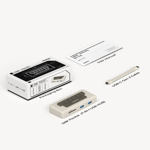 RayCue 128K Pocket- Portable Hub（7-in-1 HDMI 4K60HZ）