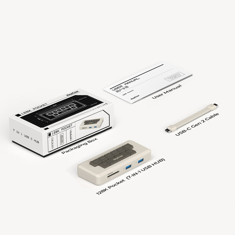 RayCue 128K Pocket- Portable Hub（7-in-1 HDMI 4K60HZ）