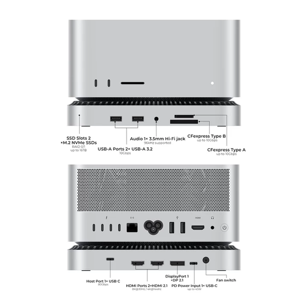 RayCue 10-in-1 80Gbps Dock for Mac Studio (M4 Max / M3 Ultra)| Pre-Ord
