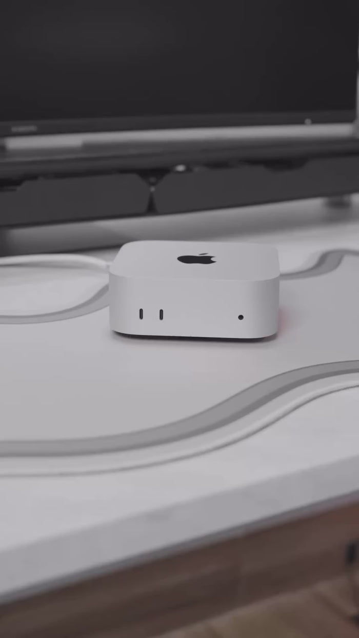 RayCue New M4/2024 Mac Mini Hub & Stand with NVMe/ M.2 SATA SSD Enclos